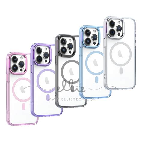 Funda Magsafe de Transparente con Cámara Botón Metálico LY para iPhone Pro Ellietech