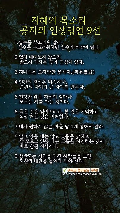 지혜의 목소리 공자의 인생명언 9선명언 좋은글 동기부여 자기계발 인생조언 Youtube