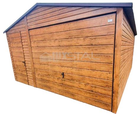 GARAŻ BLASZANY 4 5m x 5m poziom dwuspad Brama uchylna drzwi jasny