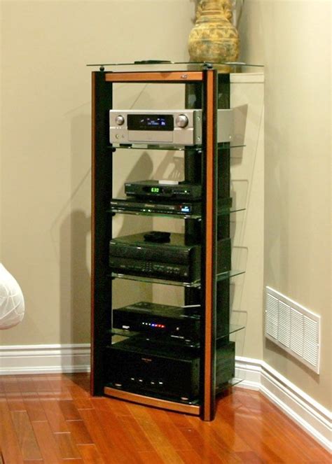 Sale Pending Bello Tall Audio Stand Bello Black And Cherry For