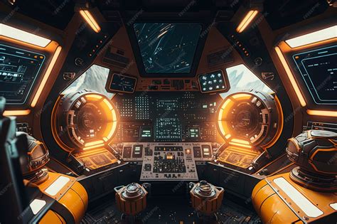 Premium Photo A Futuristic Spaceship Cockpit With Sophisticated