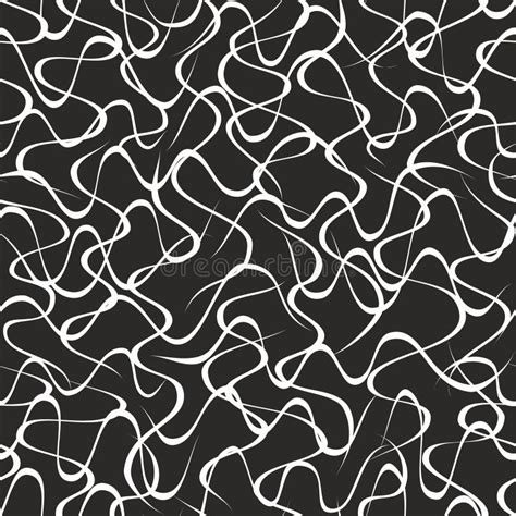 Abstract Seamless Pattern Black And White Curl Line Background Ector Illustration Stock Vector