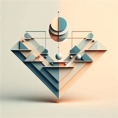 Abstract Geometric Sculpture With Soft Hues Stock Image Image Of Calm Stylish 322372555