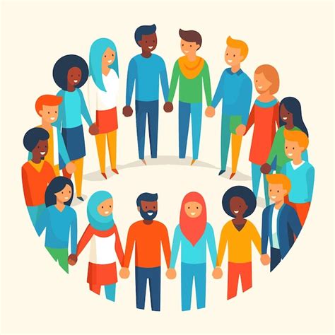 Diversity Concept Flat Vector Illustration Style Background Premium