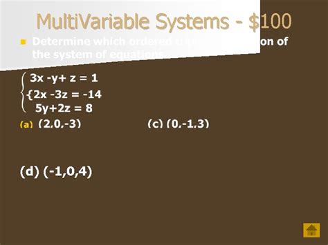 jeopardy linear nonlinear systems 2 variable linear systems