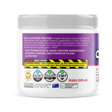 Maxs Lab Series Creatine Monohydrate Adrenaline Hq