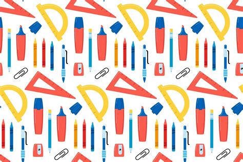 Stationery Elements Seamless Pattern Design 47118638 Vector Art At Vecteezy