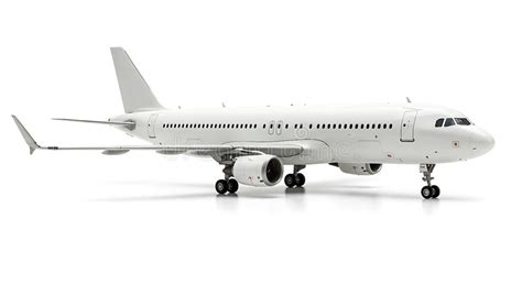 A Passenger Airplane With A White Fuselage Is Displayed Against A Plain