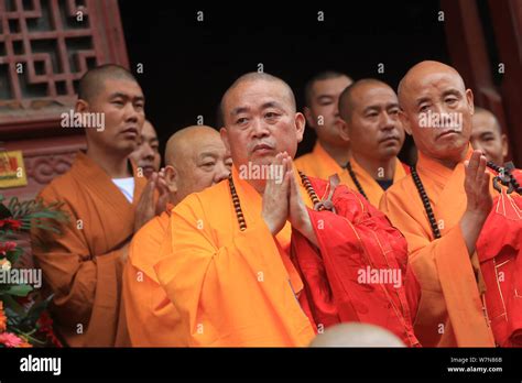 Shi Yongxin Left Abbot Of Shaolin Temple Is Pictured During The