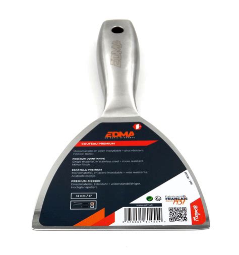 Espátula premium monomaterial acero inox hoja flexible de 12 cm Edma
