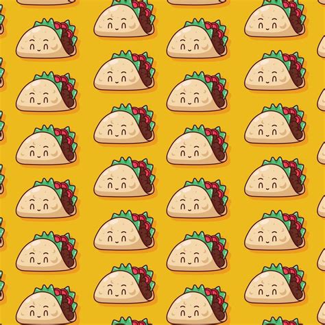 Cute Taco Pattern Illustration In Flat Design 16413197 Vector Art At