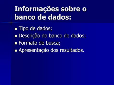 PPT Bancos de dados Biológicos PowerPoint Presentation free download