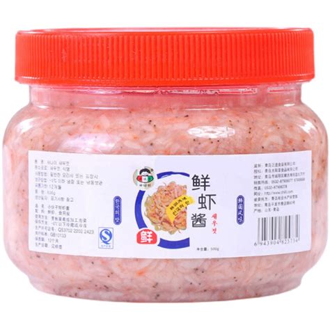 小伙子鲜虾酱500g腌制韩国泡菜辣白菜调料韩式寿司料理调味品包邮 虎窝淘
