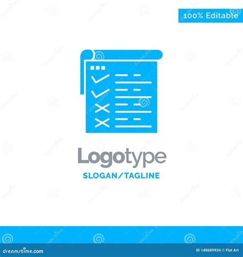 Checklist Testing Report Qa Blue Business Logo Template Stock Vector