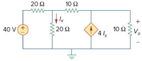 Using Nodal Analysis Determine V O In The Circuit In Fig 361 Figure 361 For Prob 312