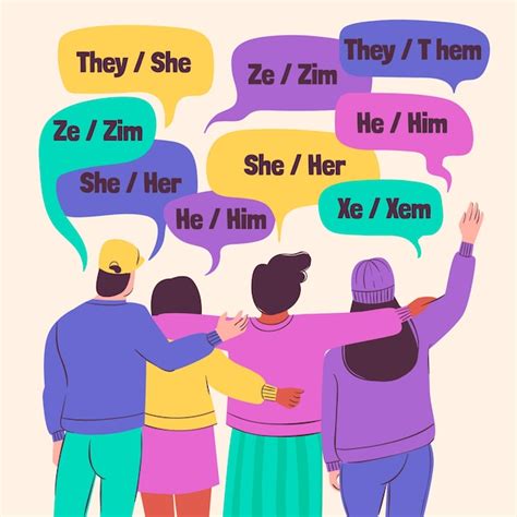 Free Vector Flat Design Gender Pronouns Illustration