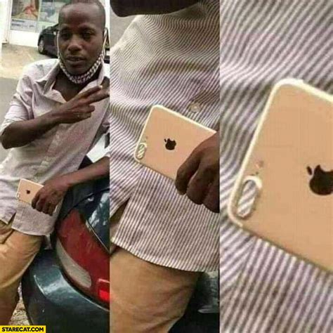Black Man Posing With Iphone Empty Phone Case