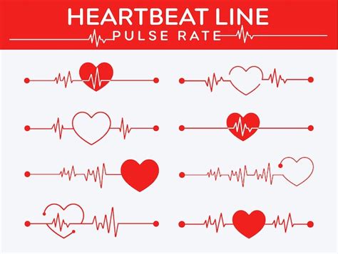 Moniteur De Fréquence Cardiaque Icône Ligne Rythme Cardiaque Rouge Sur