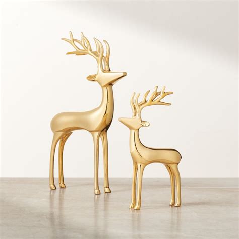 Brass Holiday Reindeer Decoration Cb2 Canada