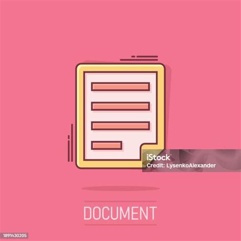 만화 스타일의 문서 노트 아이콘입니다 종이 시트 벡터 만화 일러스트 그림입니다 메모장 문서 비즈니스 개념 스플래시 효과 계약서에