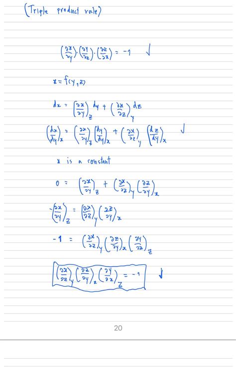 triple product rule cyclic chain rule cyclic relation thermodynamics