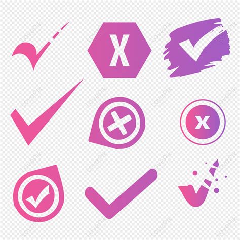 체크 표시와 십자가 Png 일러스트 무료 다운로드 Lovepik