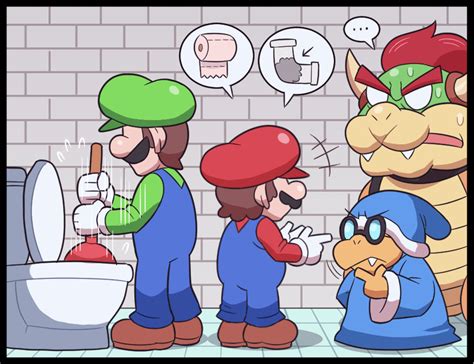 Mario Luigi Bowser And Kamek Mario Drawn By Ayyk Danbooru
