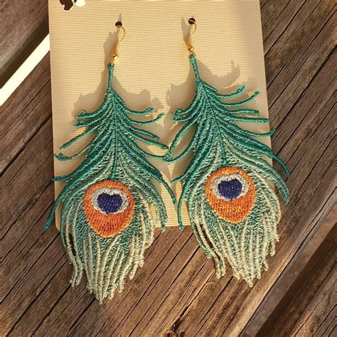 Peacock Feather Earrings Etsy