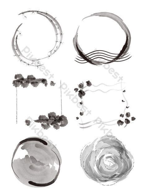 Ink And Wash Border Graceful Antique Vector Hand Account Commercial