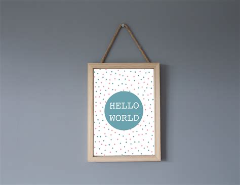 Hello World Digital Download Printable Wall Art Wall Decor Digital