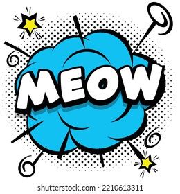 Meow Comic Bright Template Speech Bubbles Stock Vector Royalty Free