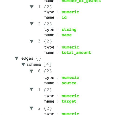 Json Data Schema For The Co Pi Collaboration Network Visualization