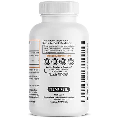 Bronson Vitamin K2 Mk7 With D3 Supplement Non Gmo Formula 5000 Iu