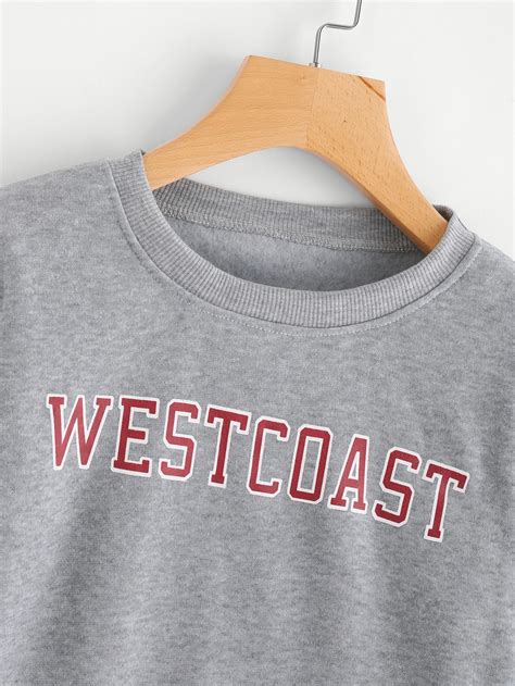 Letter Print Sweatshirt Sheinsheinside