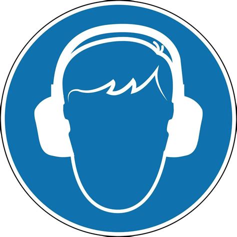 Hearing Protection Sign Mandatory Sign Round Blue Sign Caution Noise