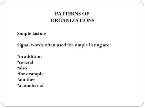 Pattern Of Organization Ppt