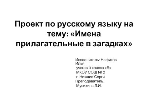 Имена прилагательные в загадках