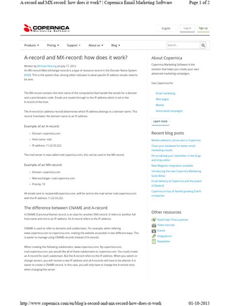 understanding dns and a record vs mx record download free pdf