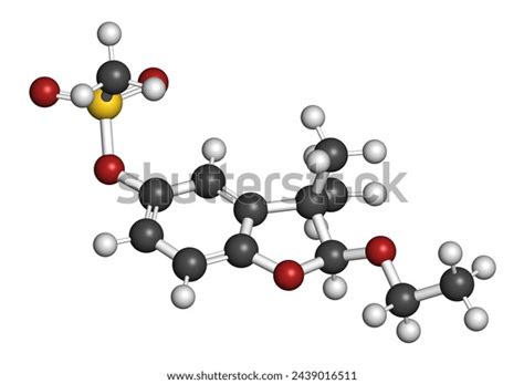 Ethofumesate Herbicide Molecule 3d Rendering Atoms Stock Illustration