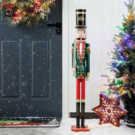 Glitzhome 42 Inch Tall Wooden Christmas Soldier Nutcracker Set Of One