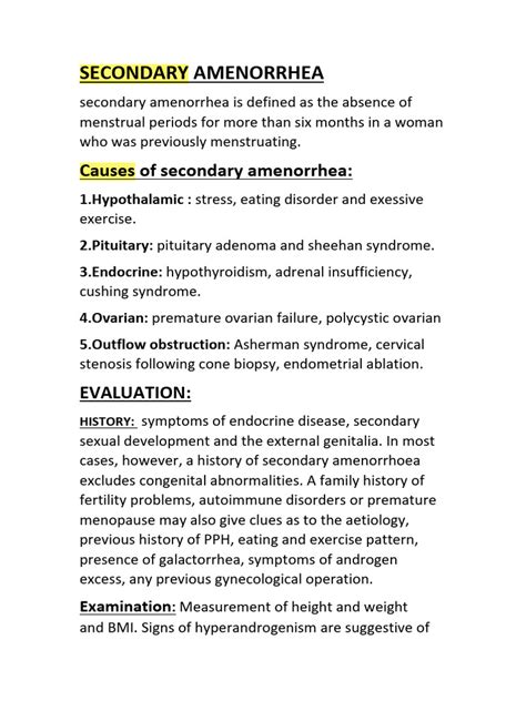 5 Secondary Amenorrhea Pdf Polycystic Ovary Syndrome Human