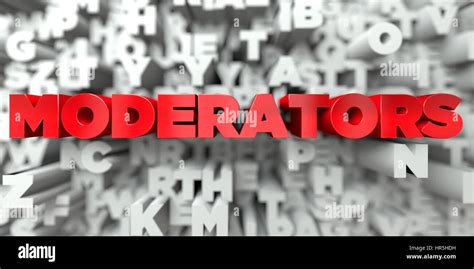 Moderators Red Text On Typography Background 3d Rendered Royalty
