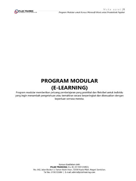 E Learning Microsoft Word Untuk Produktiviti Pejabat Pdf