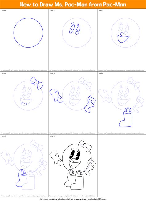 How To Draw Ms Pac Man From Pac Man Pac Man Step By Step
