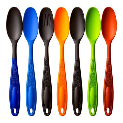 Colorful Plastic Spoons In A Row Perfect For Any Kitchen Use 53177772 Png