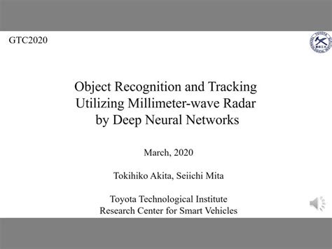 Gtc 2020 Object Recognition And Tracking Utilizing Millimeter Wave