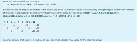 Solved Write A C Function With The Prototype Int