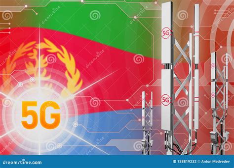 phone with eritrean flag communication services in eritrea concept