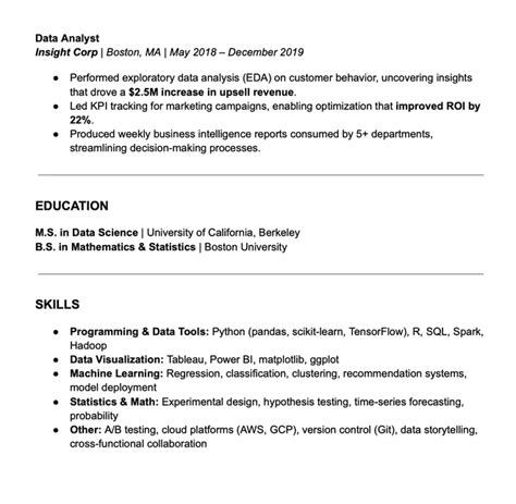 Data Science Resume Examples Apple Microsoft Adobe Etc Igotanoffer