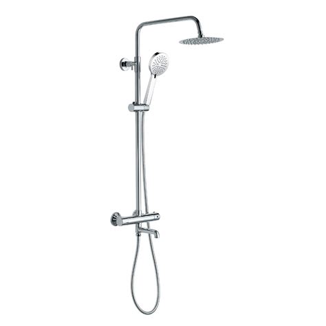Astini Chrome Round Thermostatic Overhead Shower And Handset With Bath